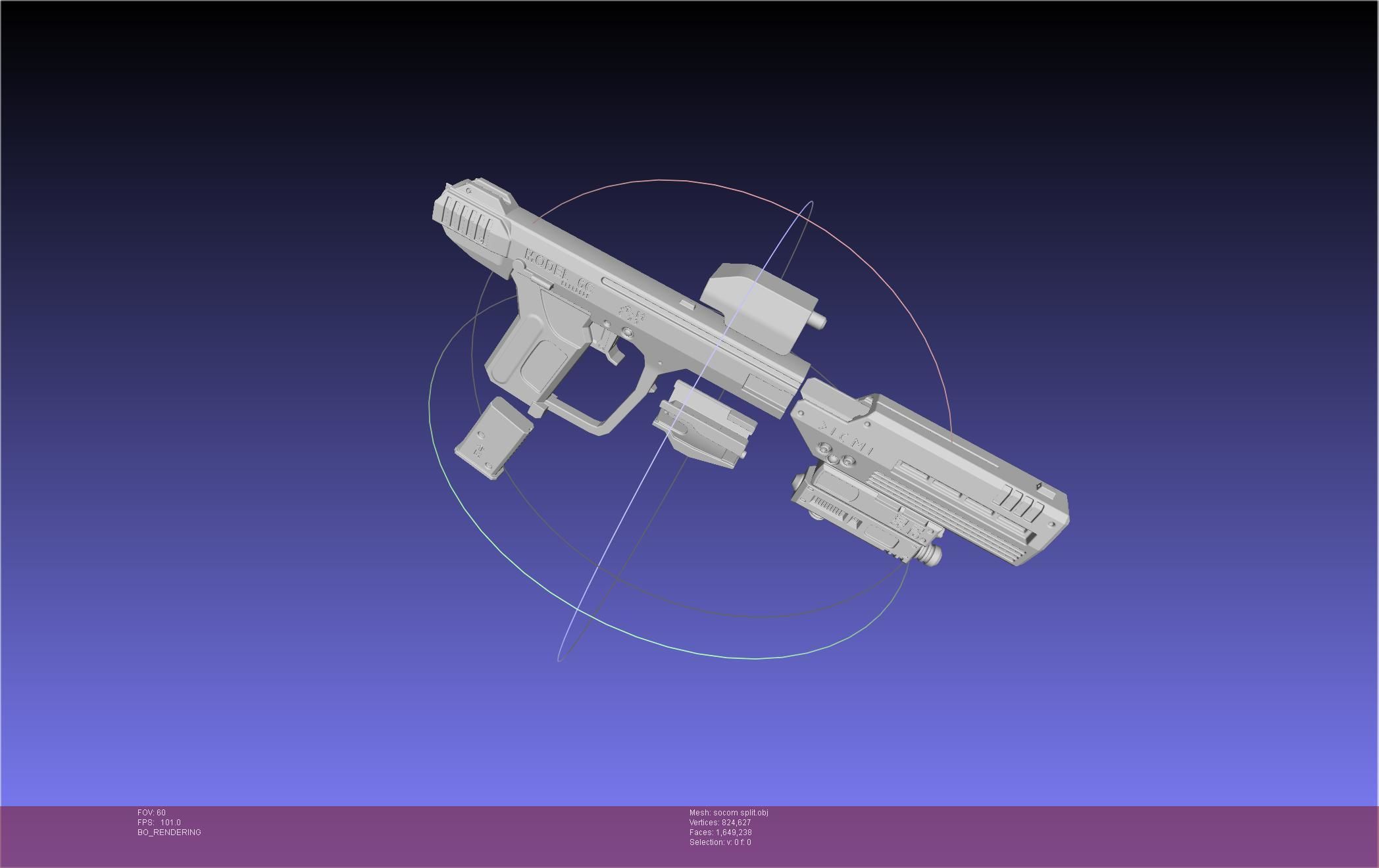 Halo ODST Socom Pistol Modular Shape 3D model | CGTrader