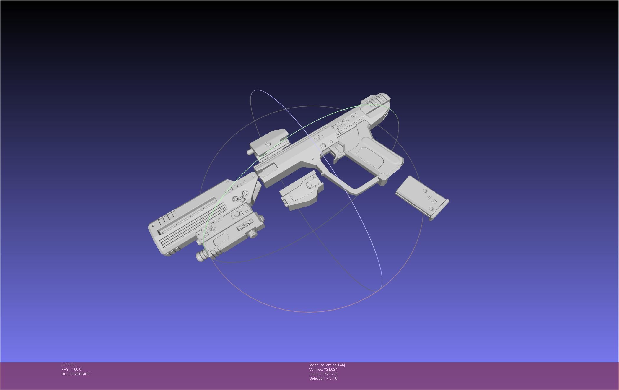 Halo ODST Socom Pistol Modular Shape 3D model | CGTrader