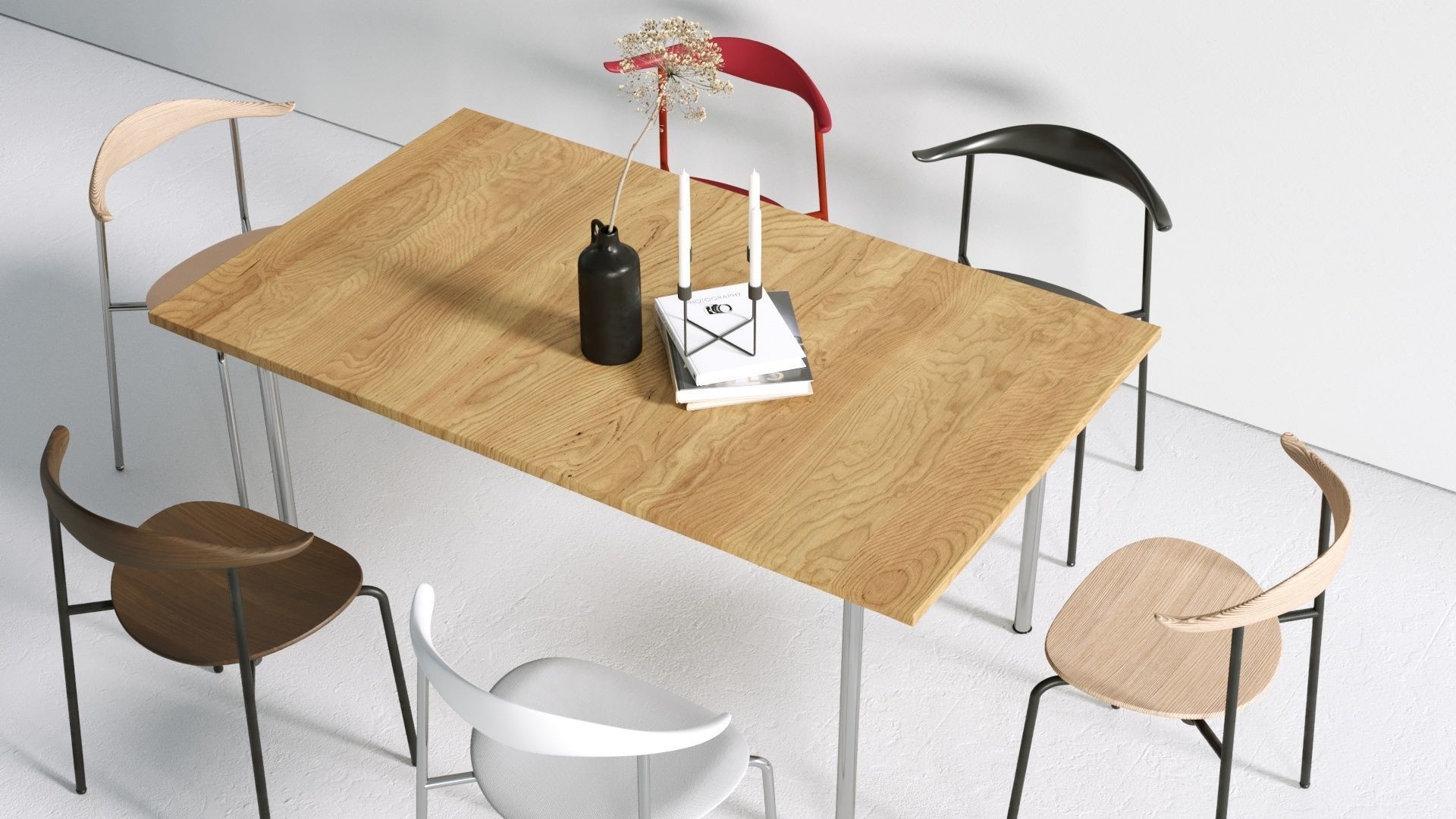 Carl Hansen CH88 chair and CH322 table 3D model | CGTrader