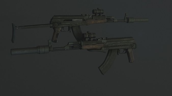 3D model AKM-AKMS modified VR / AR / low-poly | CGTrader