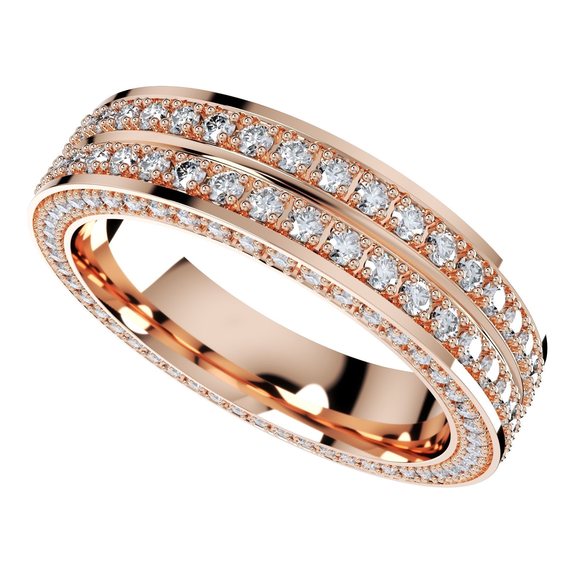 Wedding Set Ring Women And Men Ring CAD Design-V12VA 3D model 3D ...