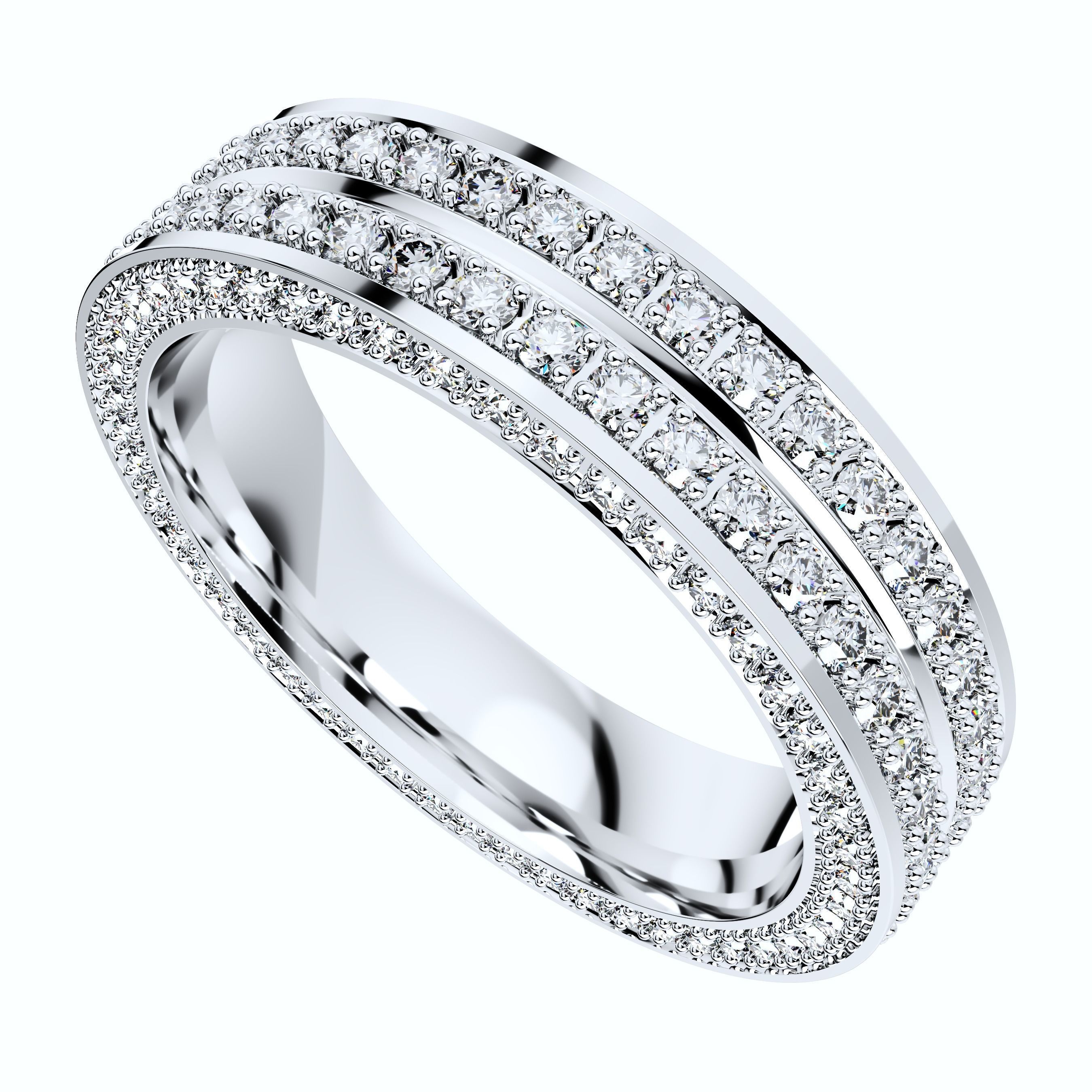 Wedding Set Ring Women And Men Ring CAD Design-V12VA 3D model 3D ...