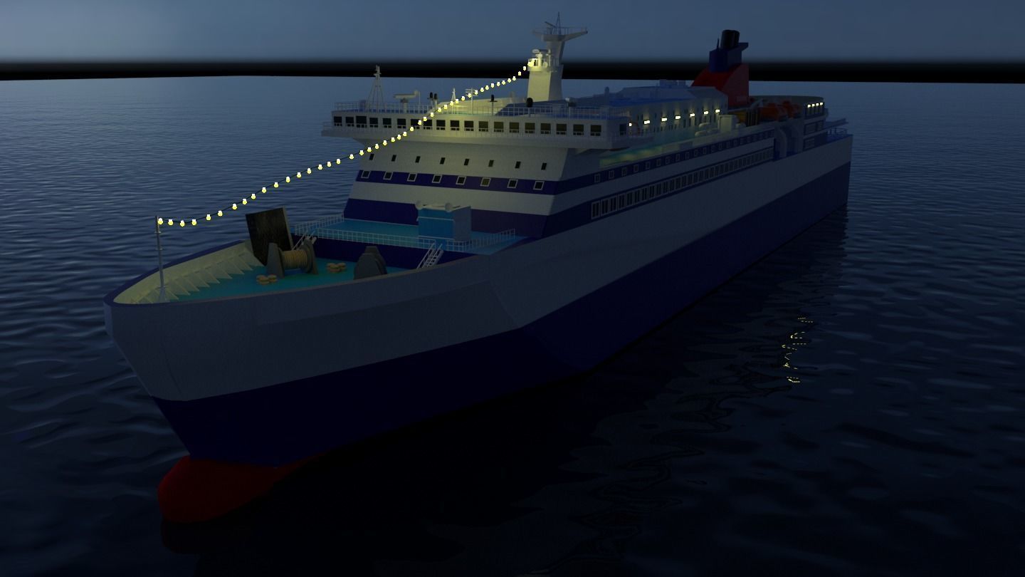 Realistic Game Ready Ferry Cruise Passenger Ship 3D model | CGTrader