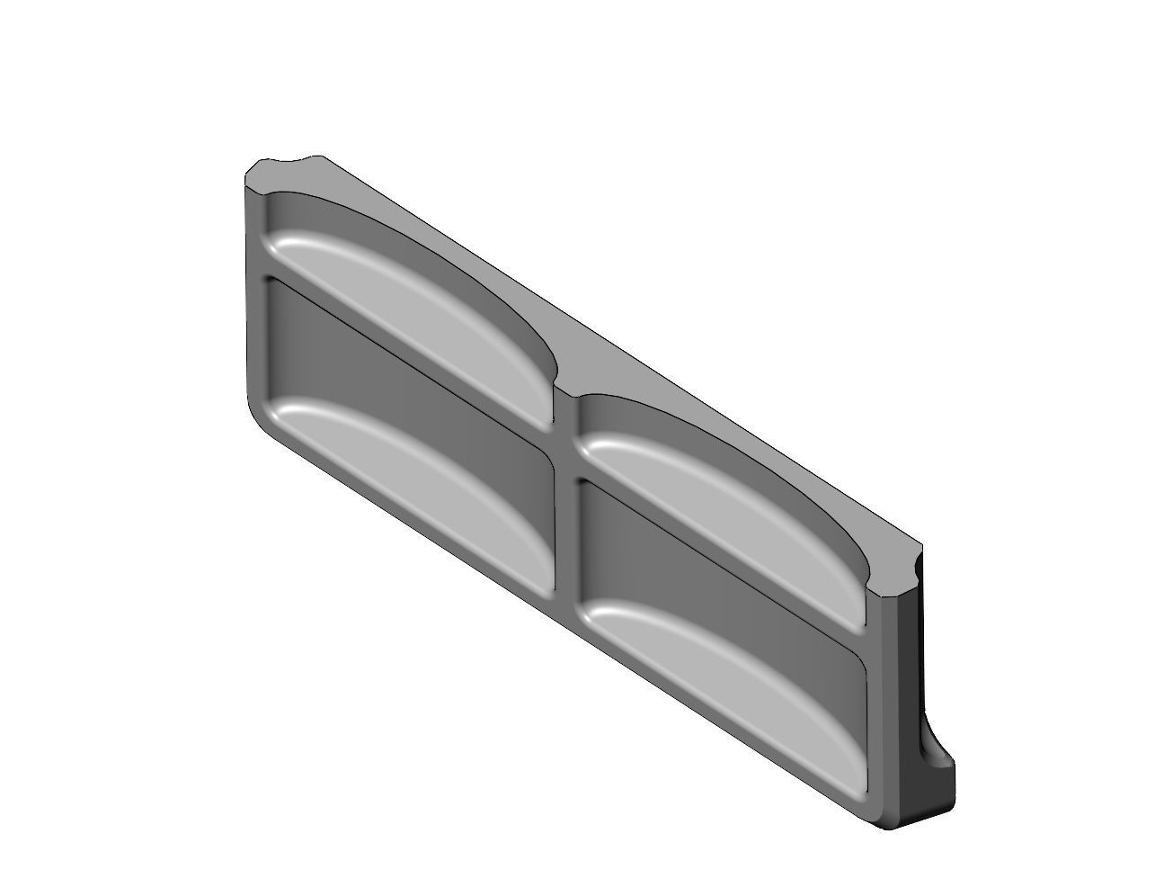 Rectangular 4 slots serving tray relief 3D model 3D printable | CGTrader