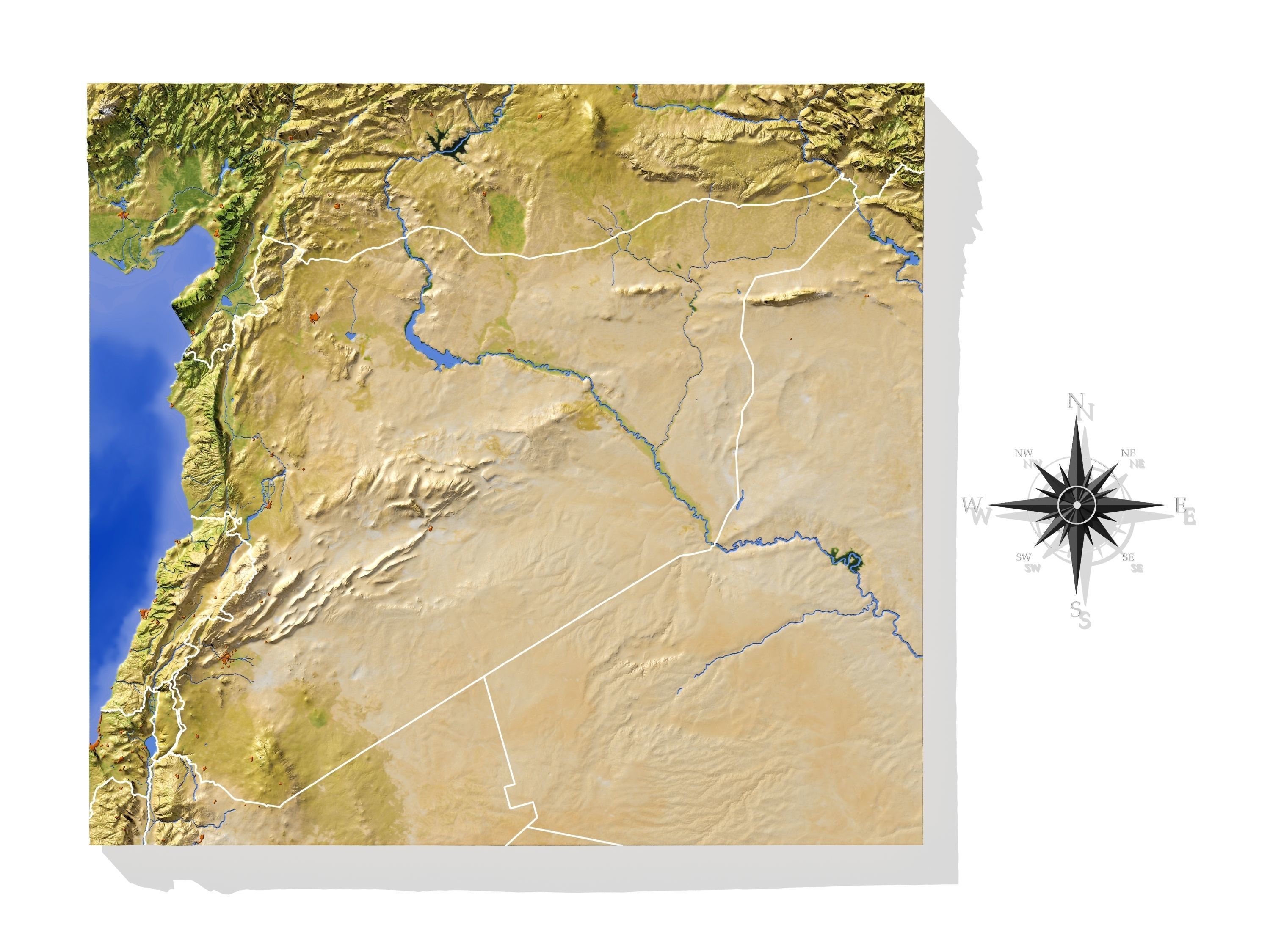 Syria High resolution 3D relief maps 3D model | CGTrader