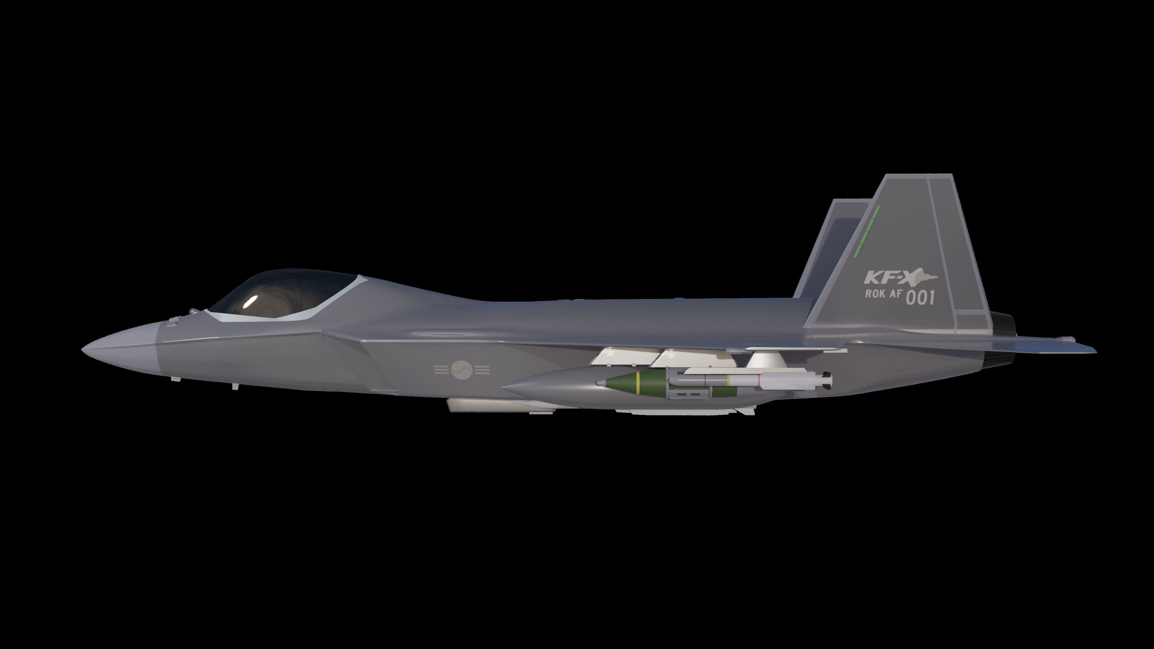 South Korea KAI KF-21 KFX Jet fighter blender 3D model | CGTrader
