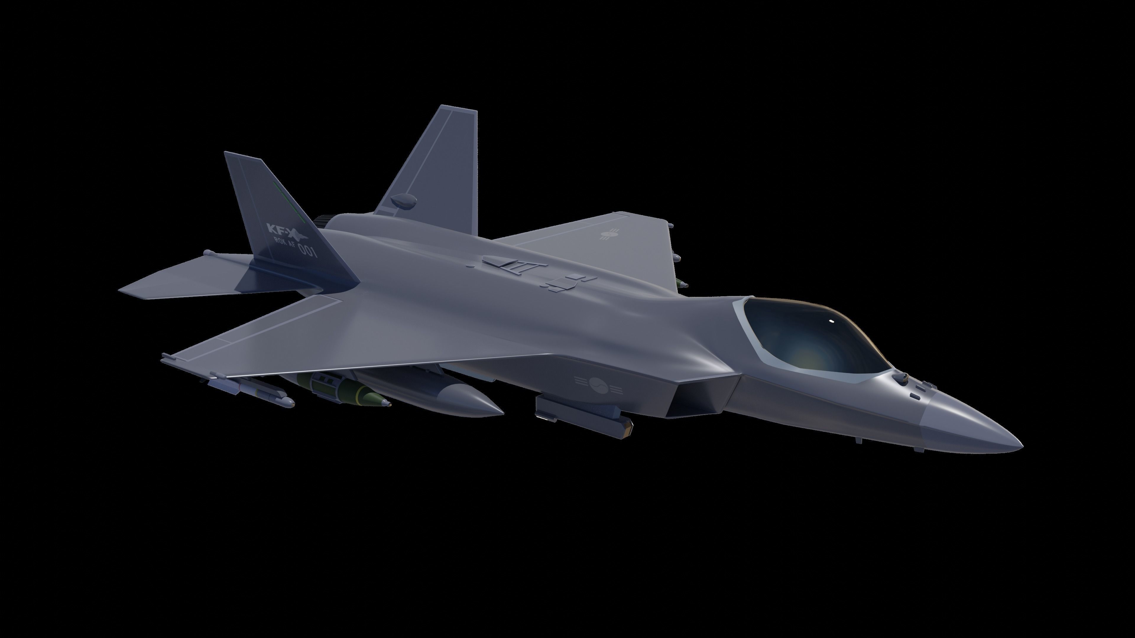 South Korea KAI KF-21 KFX Jet fighter blender 3D model | CGTrader