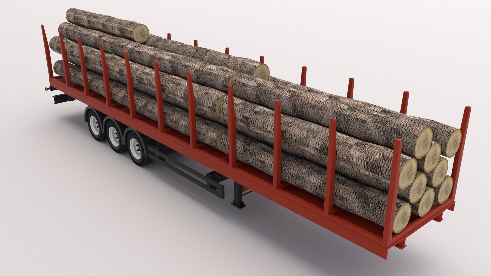 Timber Trailer 3D model | CGTrader