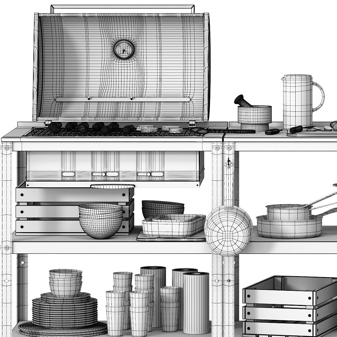 Charcoal grill GRILLSKAR 3D model | CGTrader
