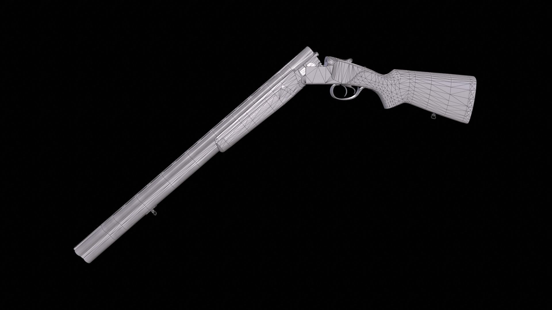 3D model Double-barreled New shotgun Izh-27 12 gaugeGame Ready model VR ...