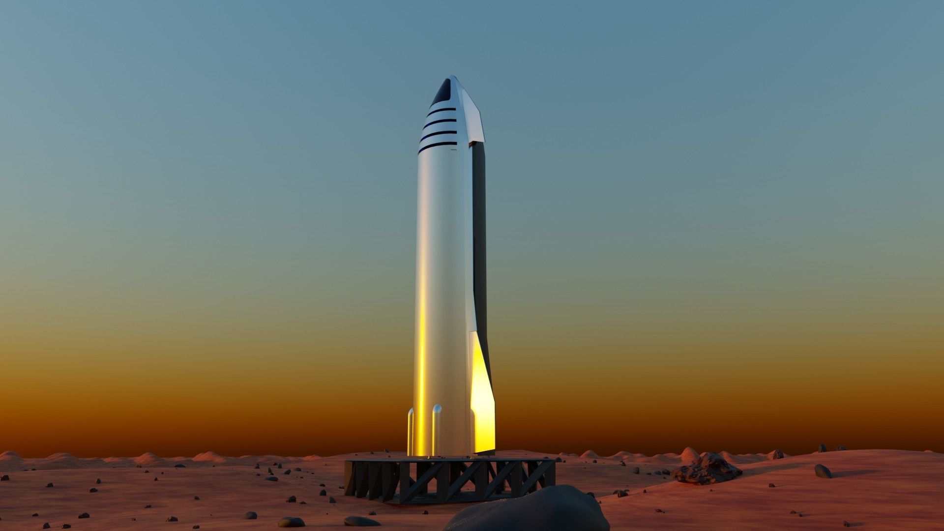 3D model Starship - SpaceX VR / AR / low-poly | CGTrader