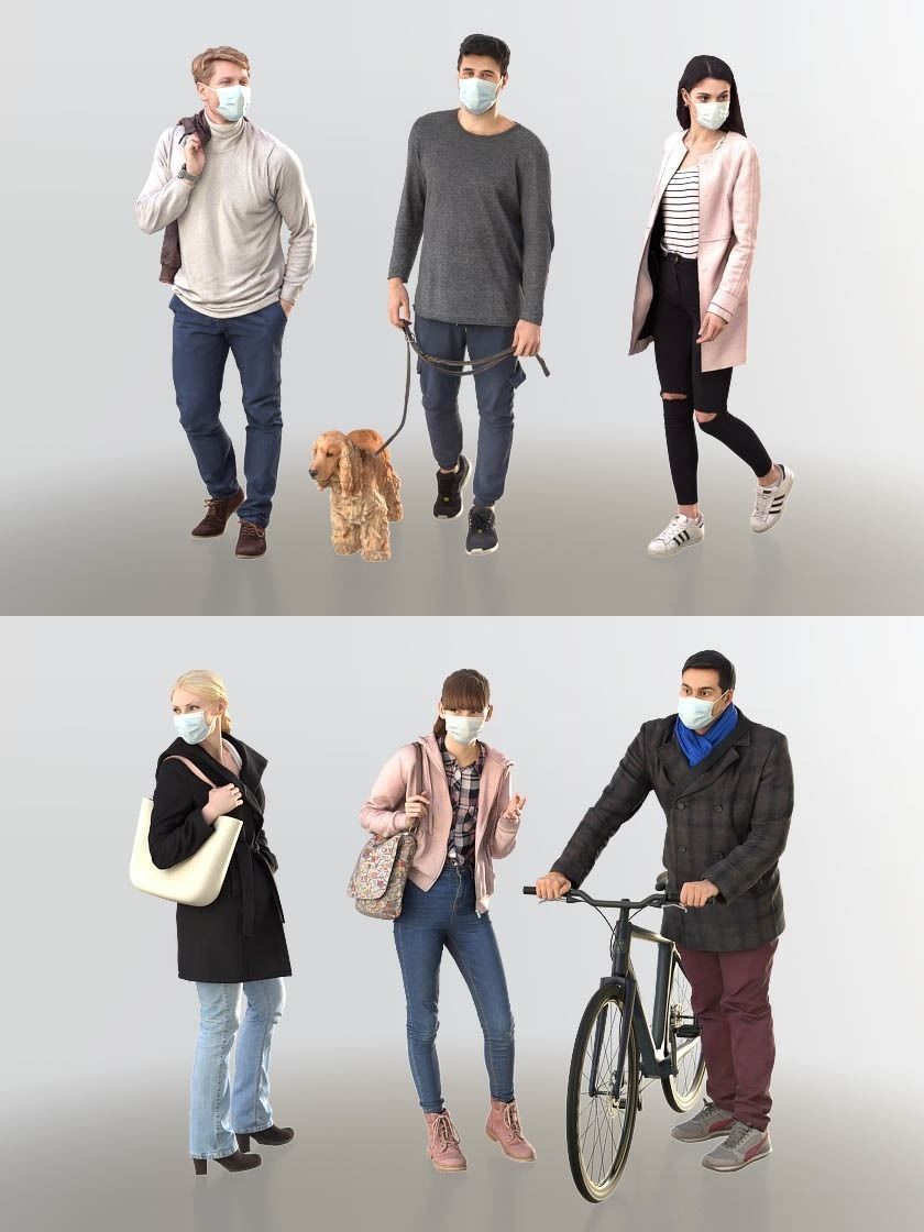 1012 - Social Distancing Bundle 3D Model Collection | CGTrader