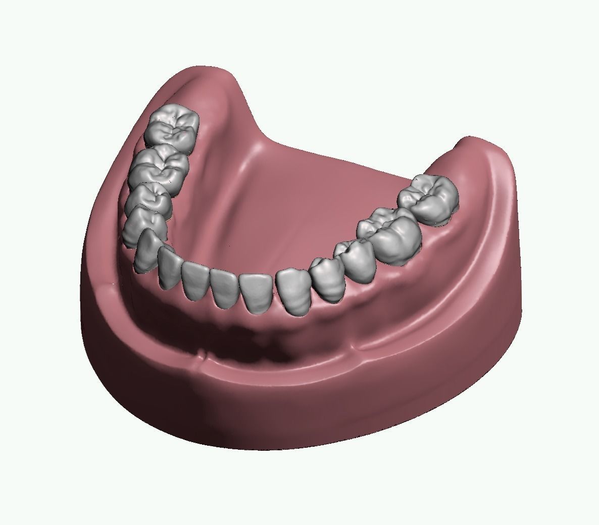 Mandibular dental model prepped dies and crowns 3D model 3D printable ...