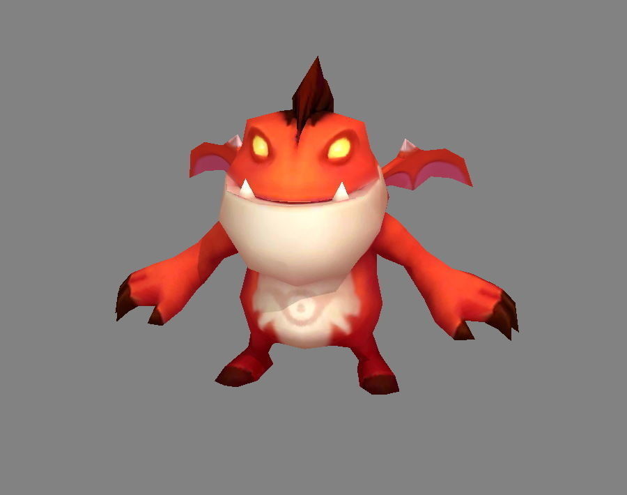 3D model Cartoon Fire Dragon Monster - Baby Dragon Demon VR / AR / low ...