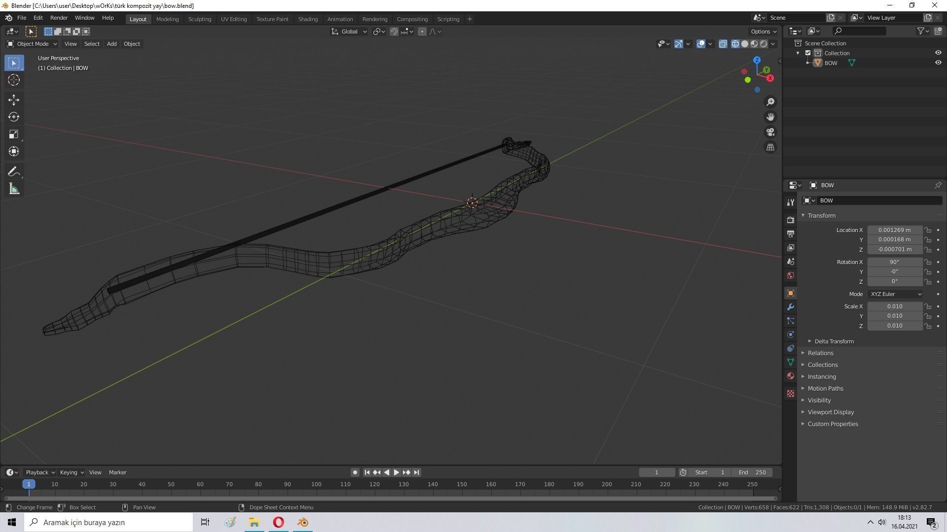 Low Poly Bow free VR / AR / low-poly 3D model | CGTrader