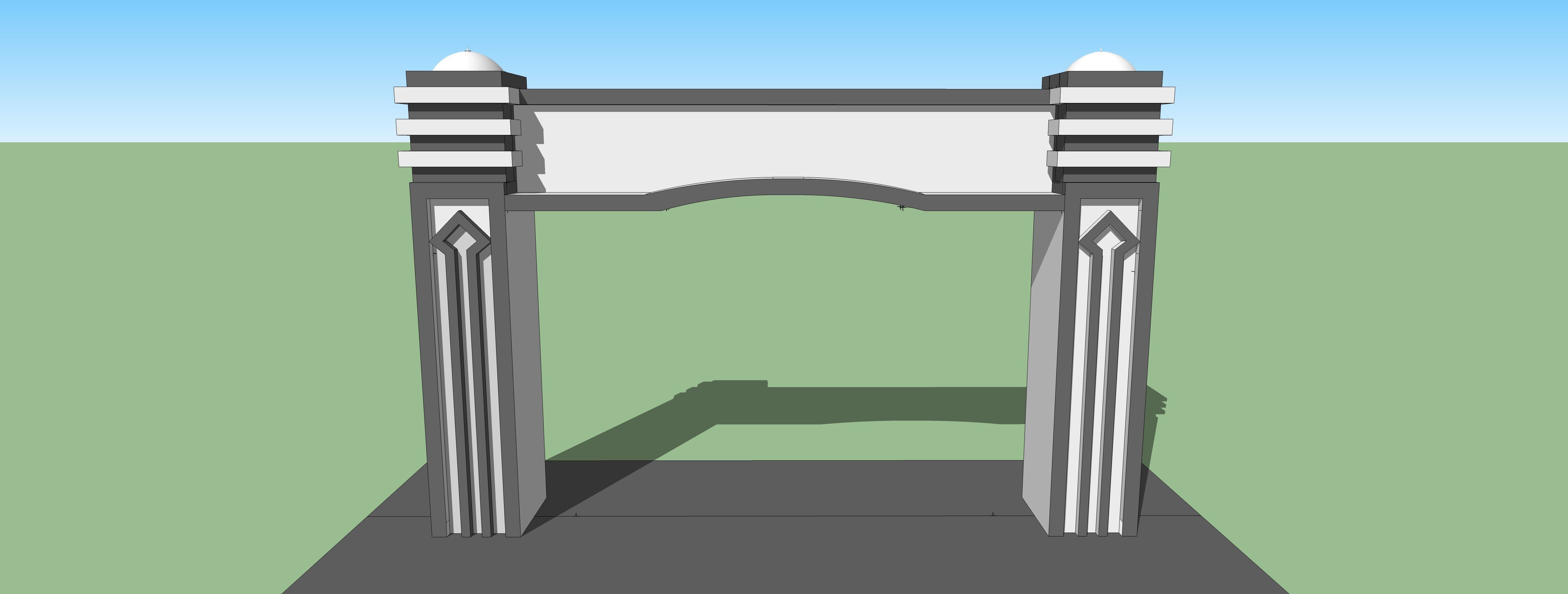 pendopo archway in middle of grassy field 3D model | CGTrader