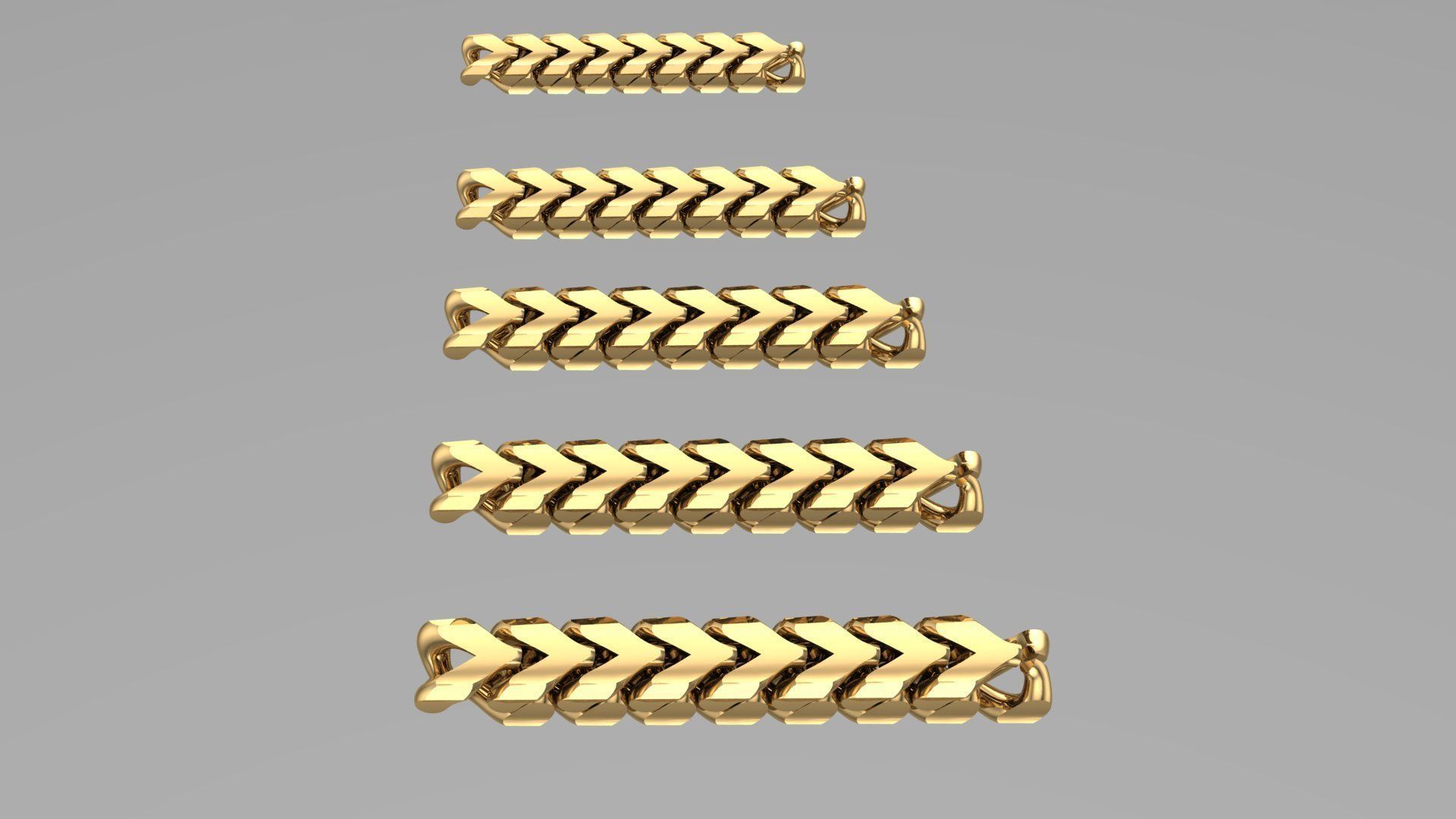 5 size twin cuban chain fashion just STL file 3D model | CGTrader