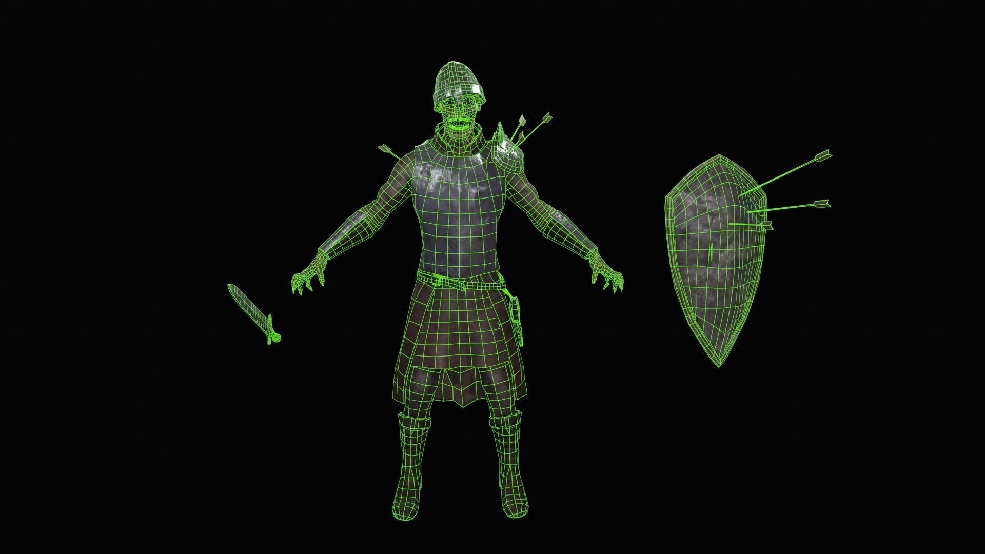 Zombie warrior free VR / AR / low-poly 3D model | CGTrader