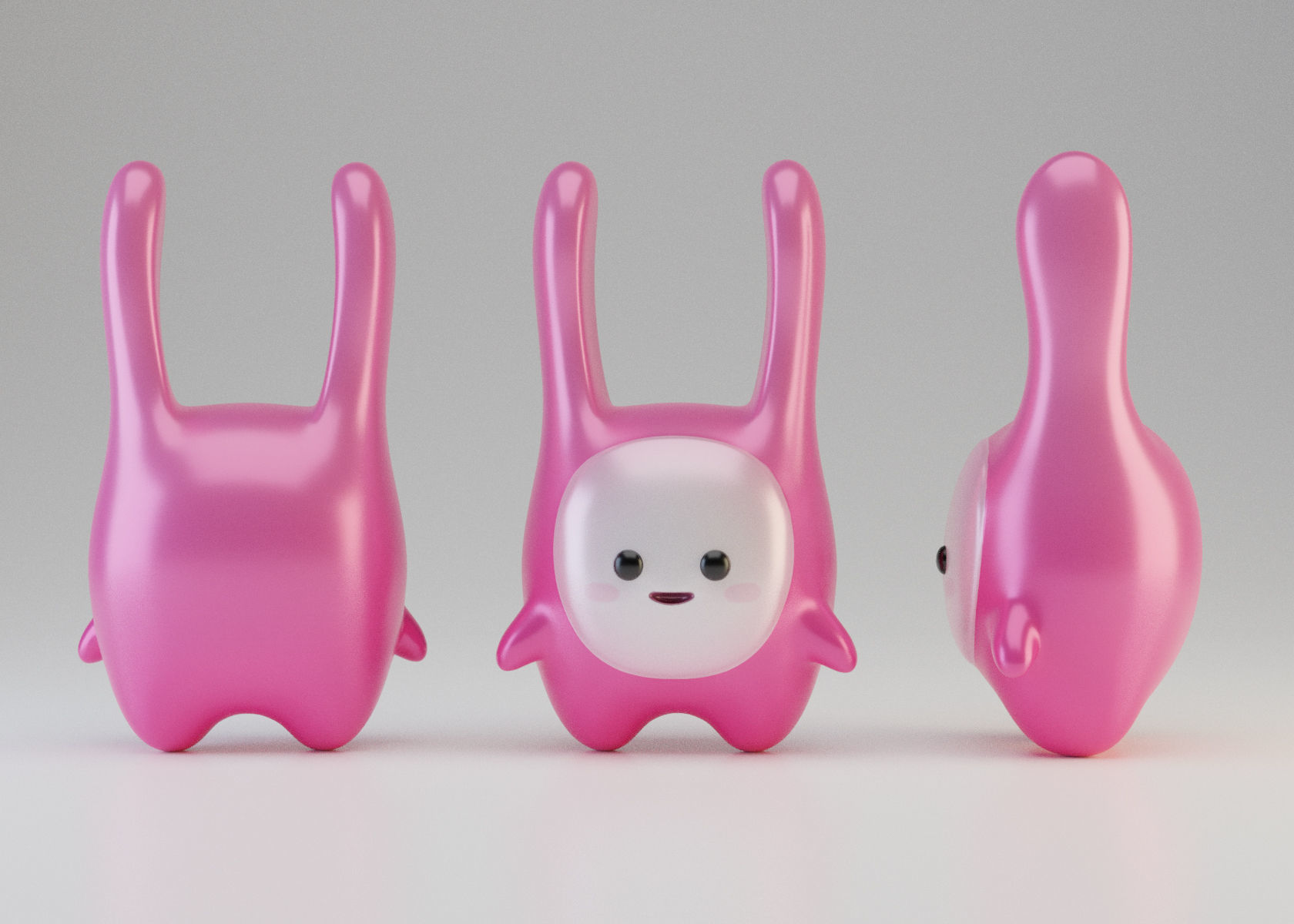 3D model Pink mini cute creature VR / AR / low-poly | CGTrader