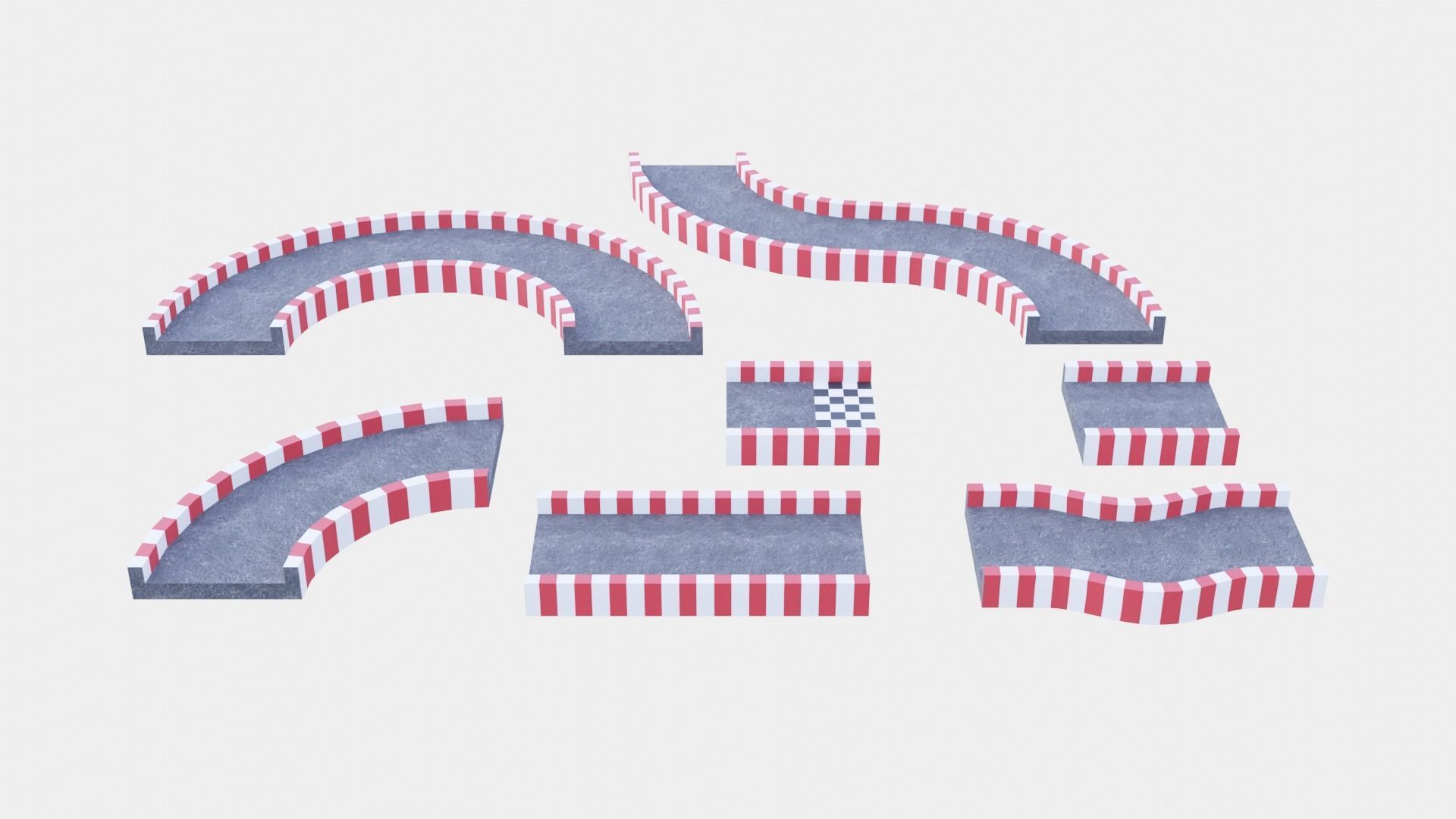 3D model Racetrack Segments Collection VR / AR / low-poly | CGTrader