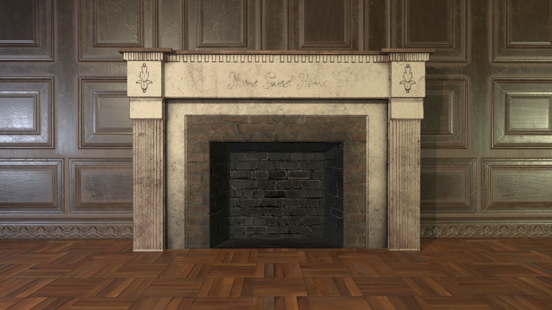3D model Old Fireplace - Clean and Dirty textures VR / AR / low-poly ...