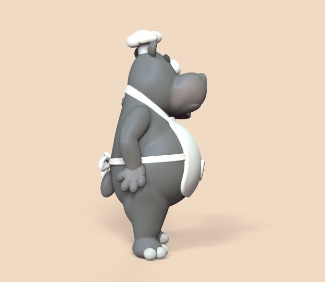 Cook Hippo 3D model 3D printable | CGTrader