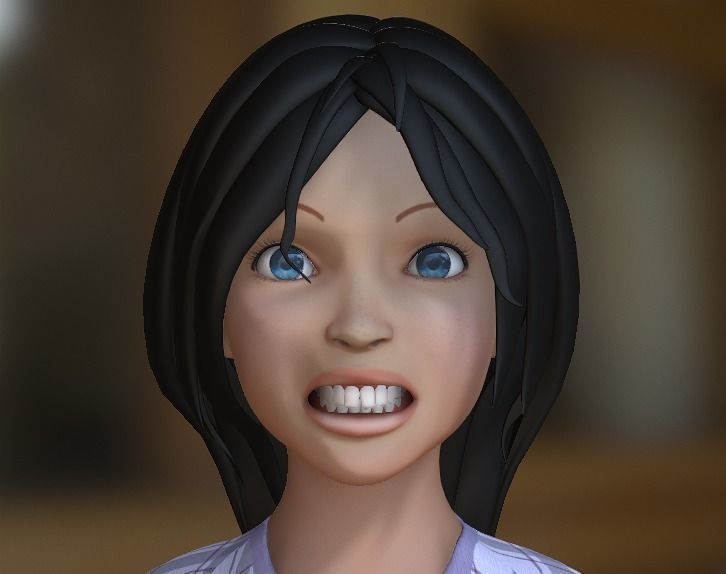The little lady toon 3D model rigged | CGTrader