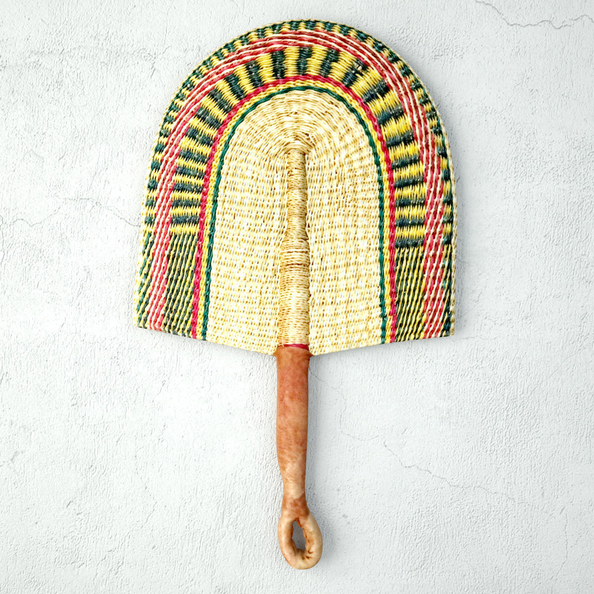 Vintage Natural Woven Straw Fan Wall Decor 3D model | CGTrader