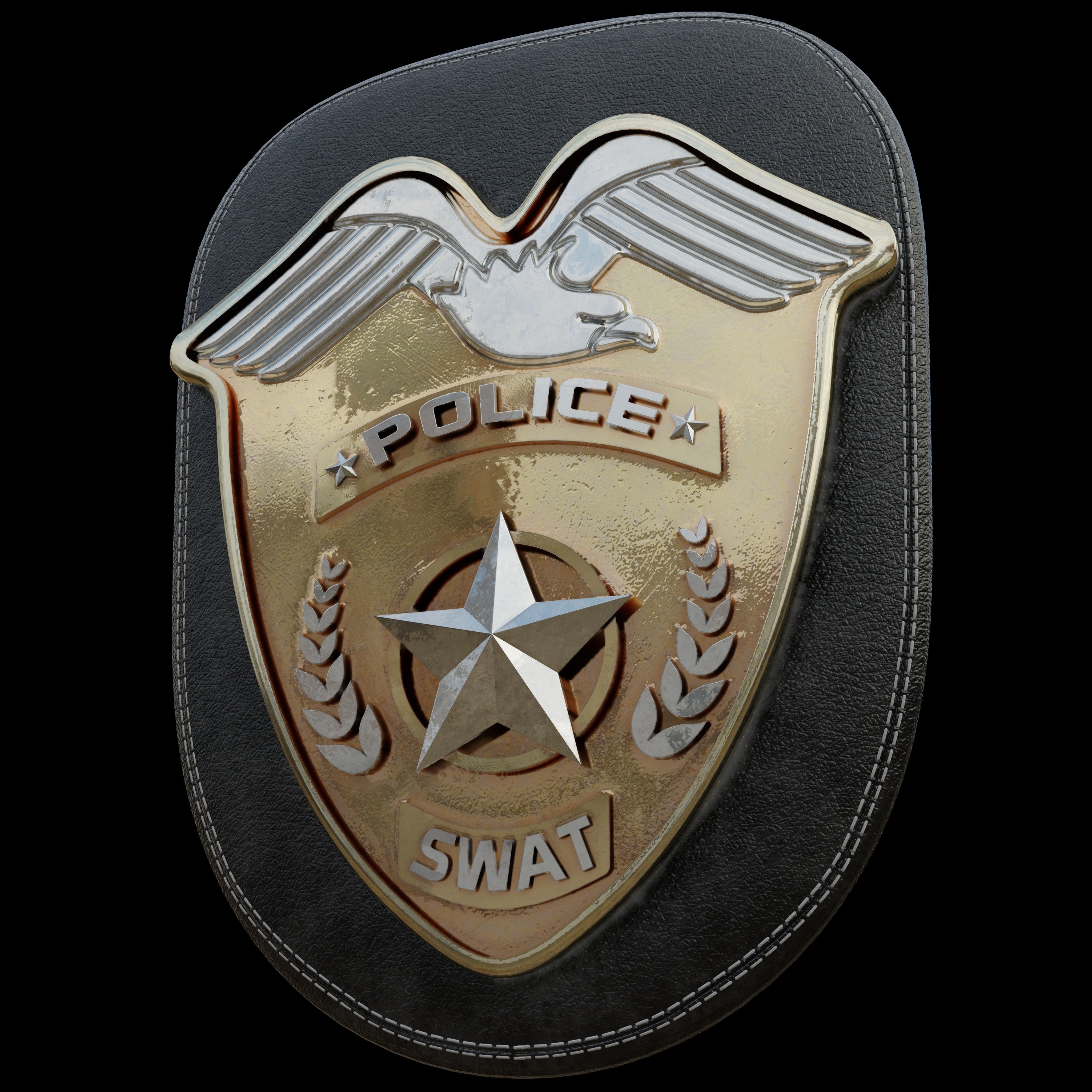 realtime SWAT Police Badge Photorealistic PBR Low-poly 3D