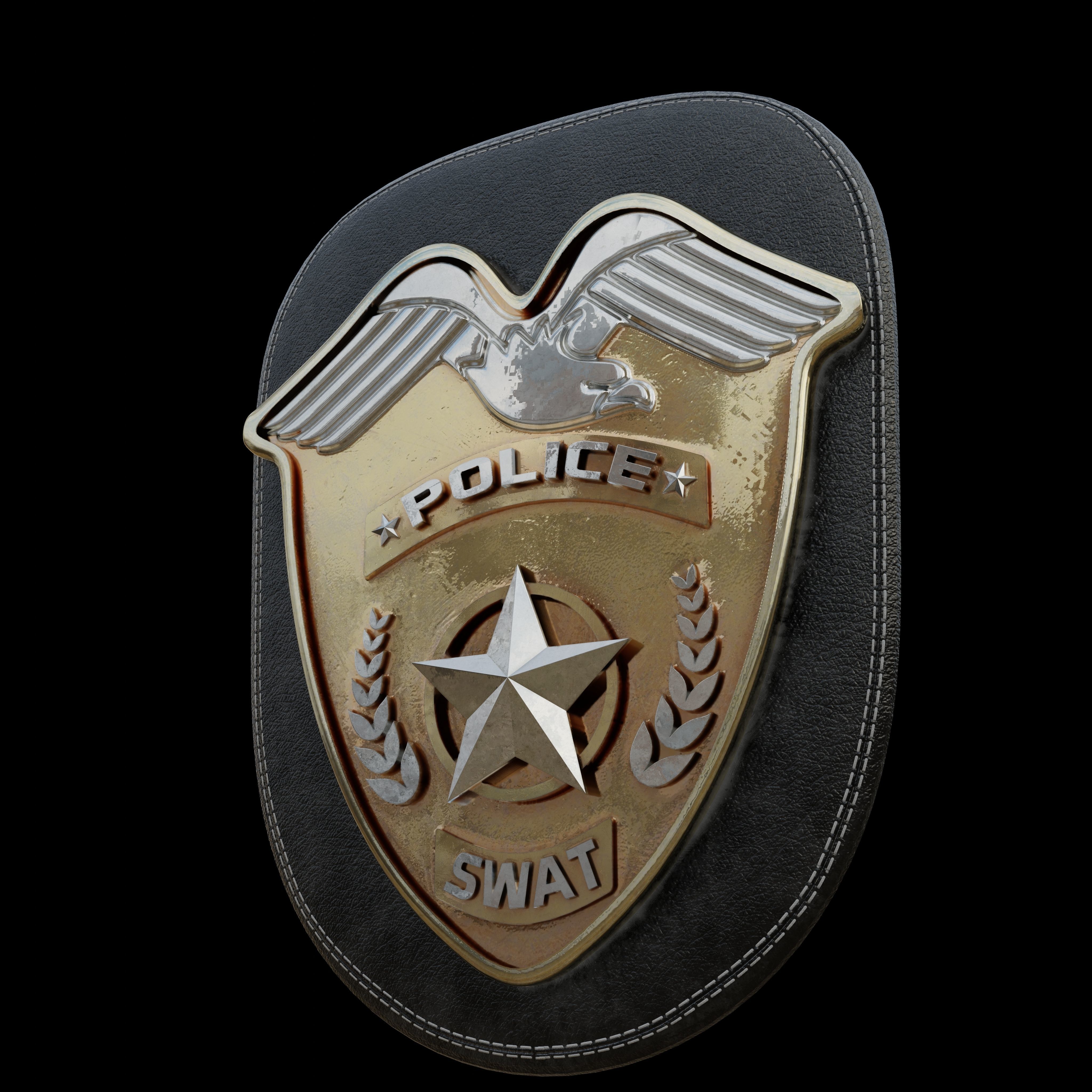 3D model SWAT Police Badge Photorealistic PBR Low-poly 3D model VR / AR ...