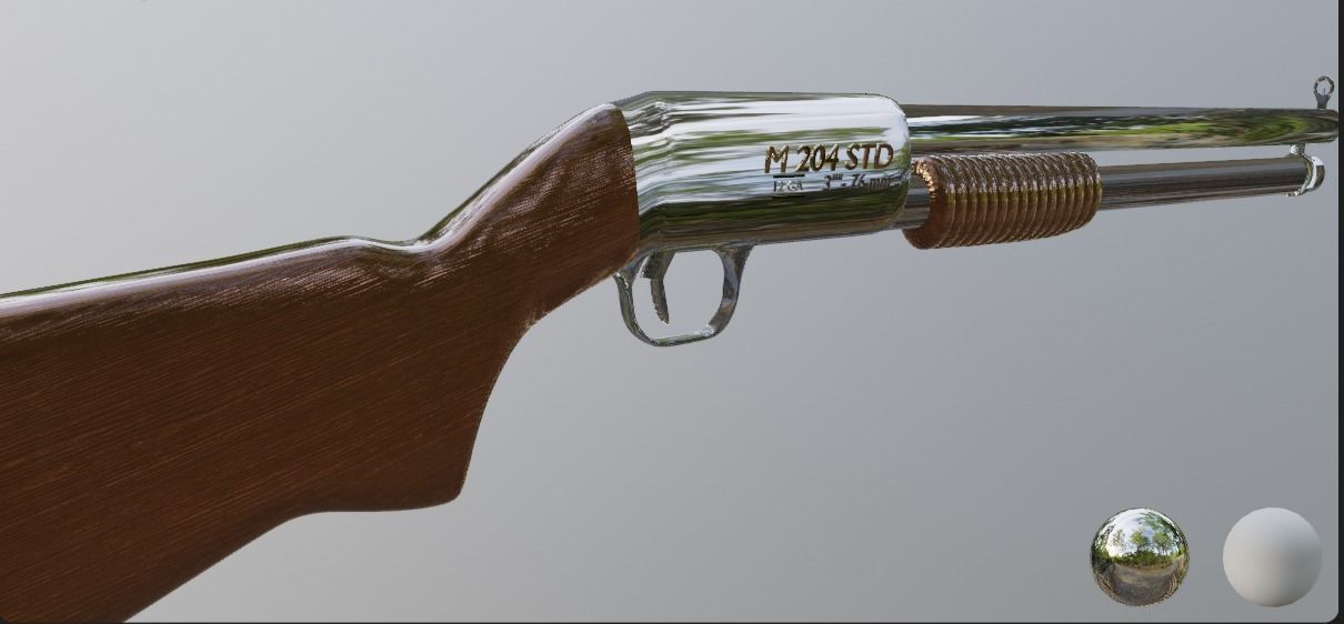 3D model M 204 STD 12GA 76mm Exact Real Shotgun VR / AR / low-poly ...