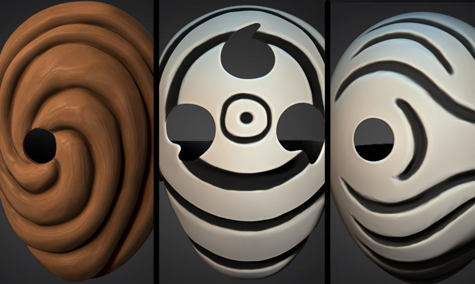 Mini pack of Tobi - Obito masks from Naruto anime 3D model | CGTrader