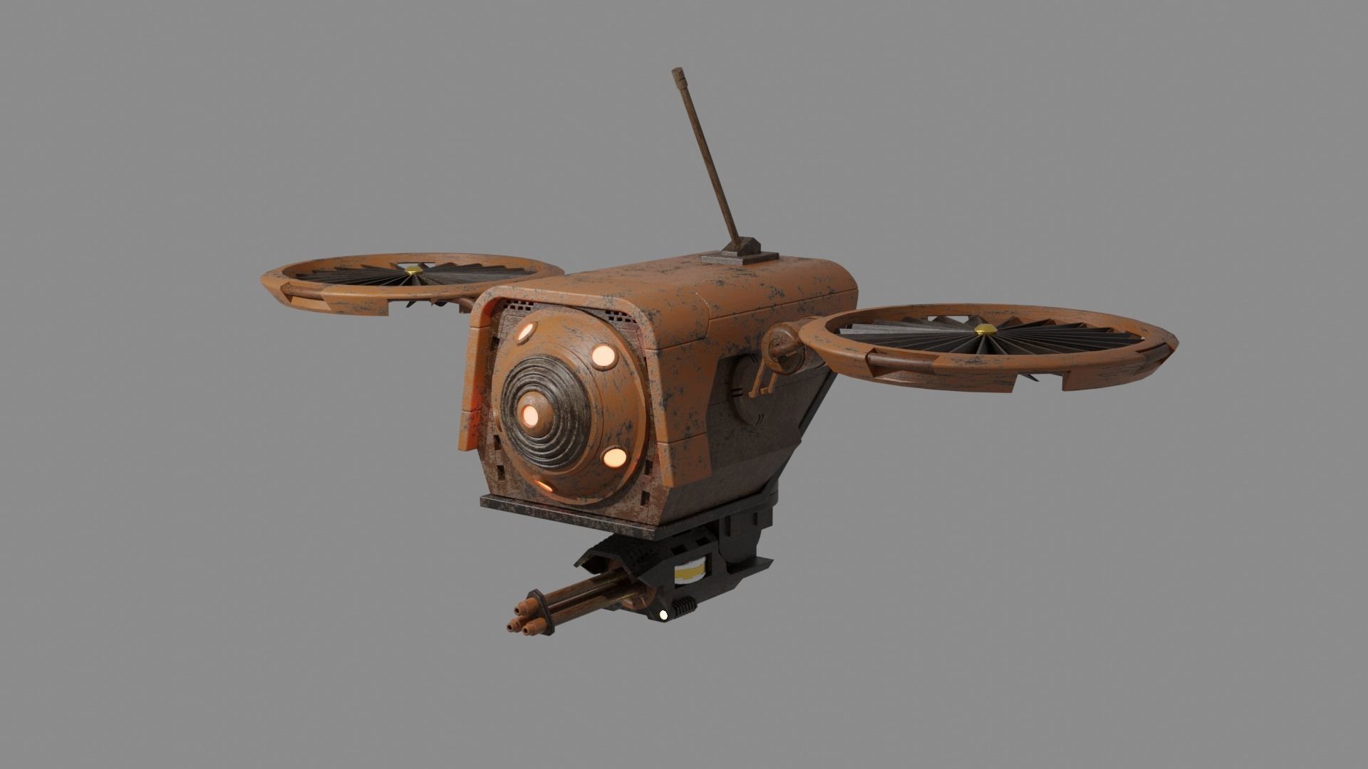 3D model Sci-fi rust drone VR / AR / low-poly | CGTrader