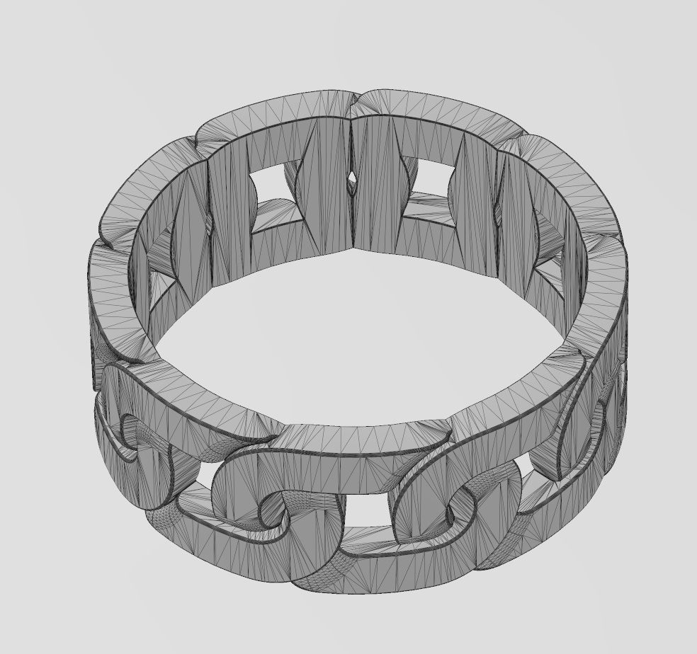 Overlapping chain link ring US size 6to10 3D model 3D printable | CGTrader