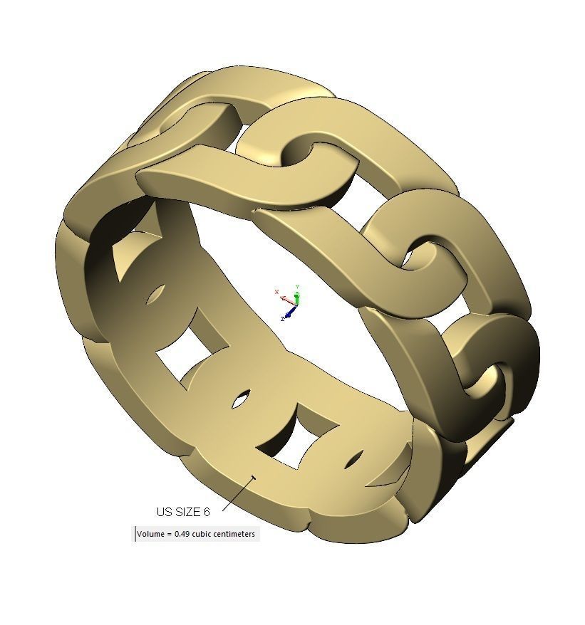 Overlapping chain link ring US size 6to10 3D model 3D printable | CGTrader