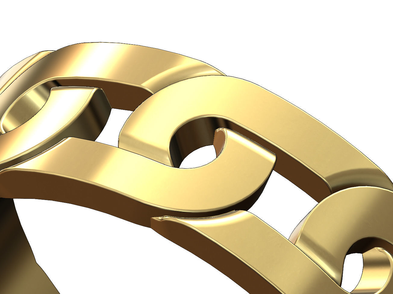 Overlapping chain link ring US size 6to10 3D model 3D printable | CGTrader