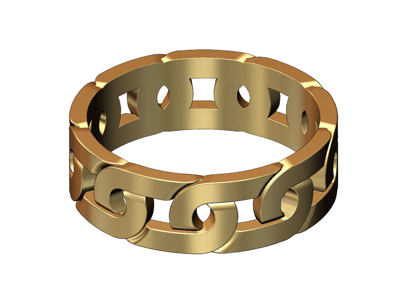 Overlapping chain link ring US size 6to10 3D model 3D printable | CGTrader