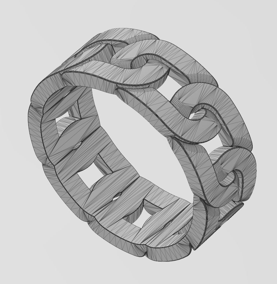 Overlapping chain link ring US size 6to10 3D model 3D printable | CGTrader