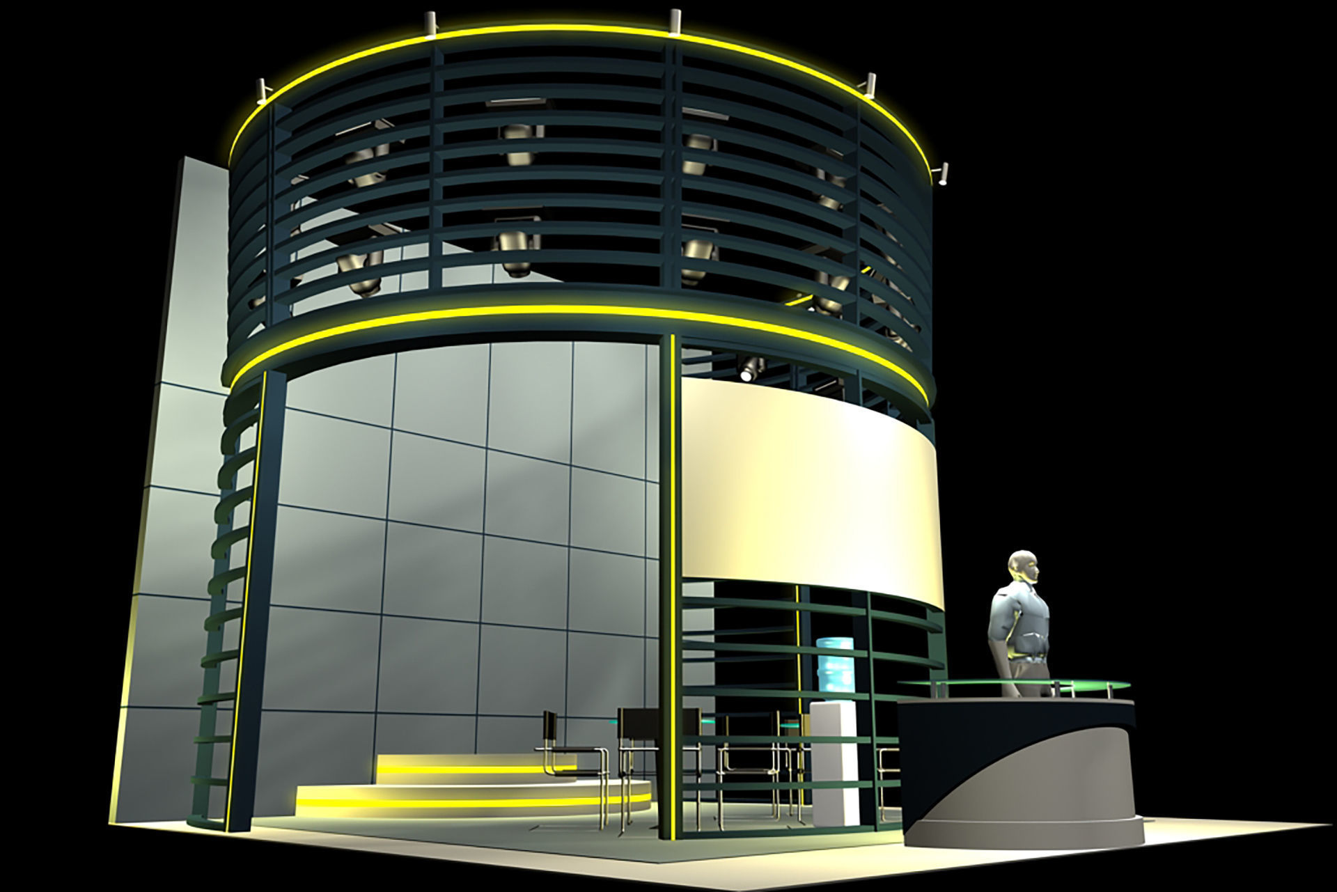 3 SIDE OPEN EXHBITION STAND 3D model | CGTrader