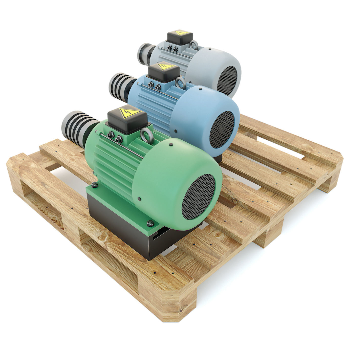 Electric motor - Wooden pallet 3D model | CGTrader