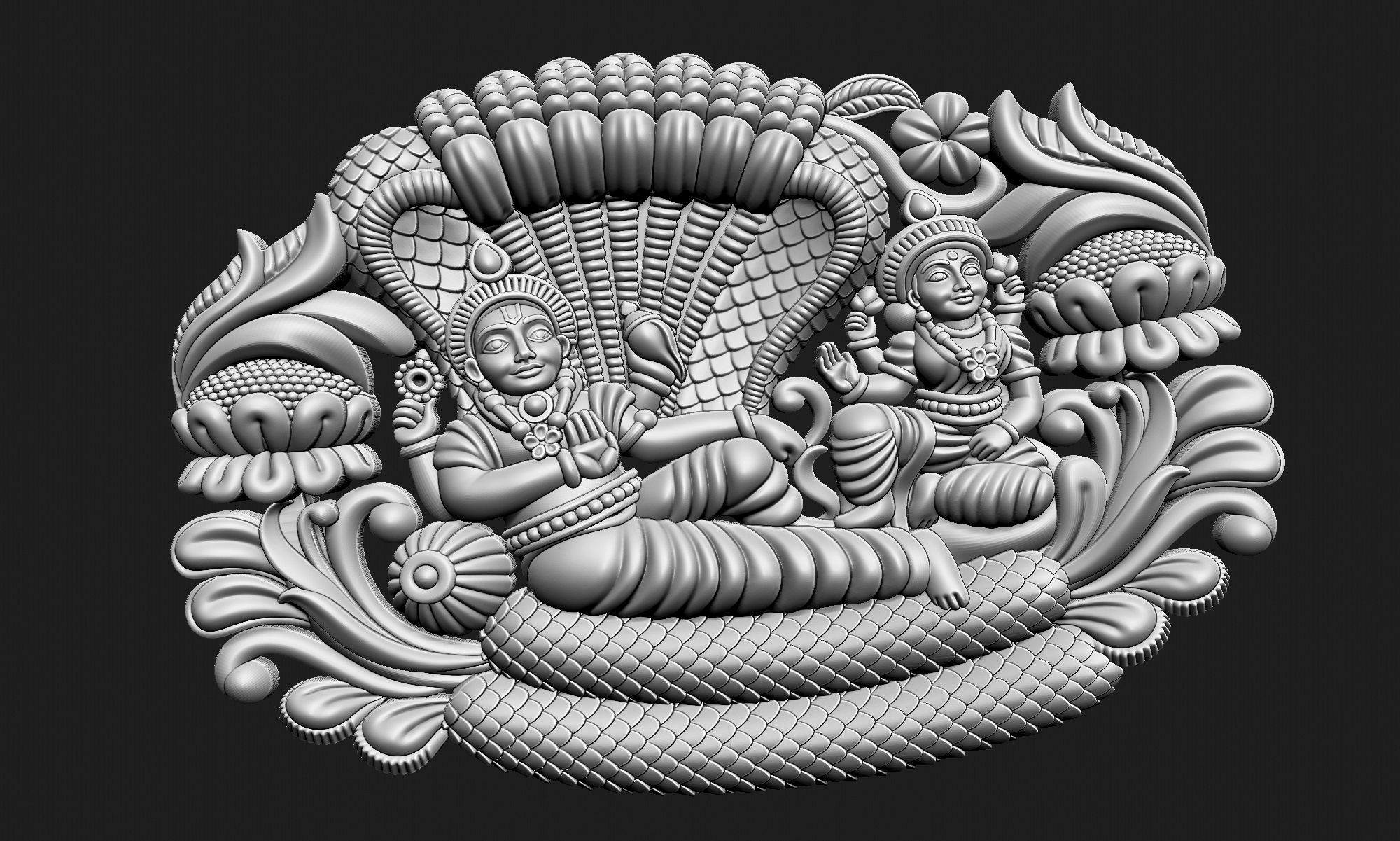 VishnuJI And LaxmiJi 3D model 3D printable | CGTrader