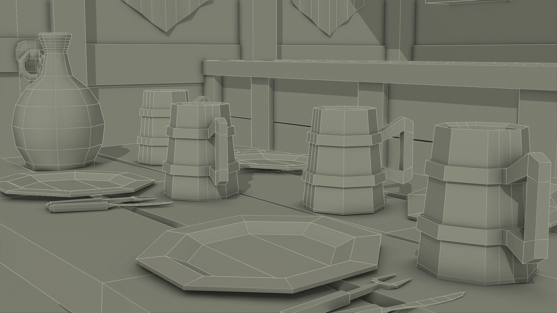 Low Poly Medieval Tavern 3D model | CGTrader