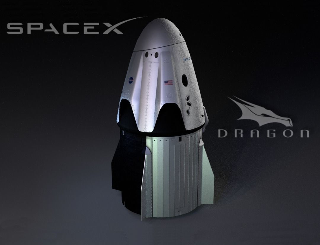SpaceX Crew Dragon Spacecraft 3D model rigged | CGTrader