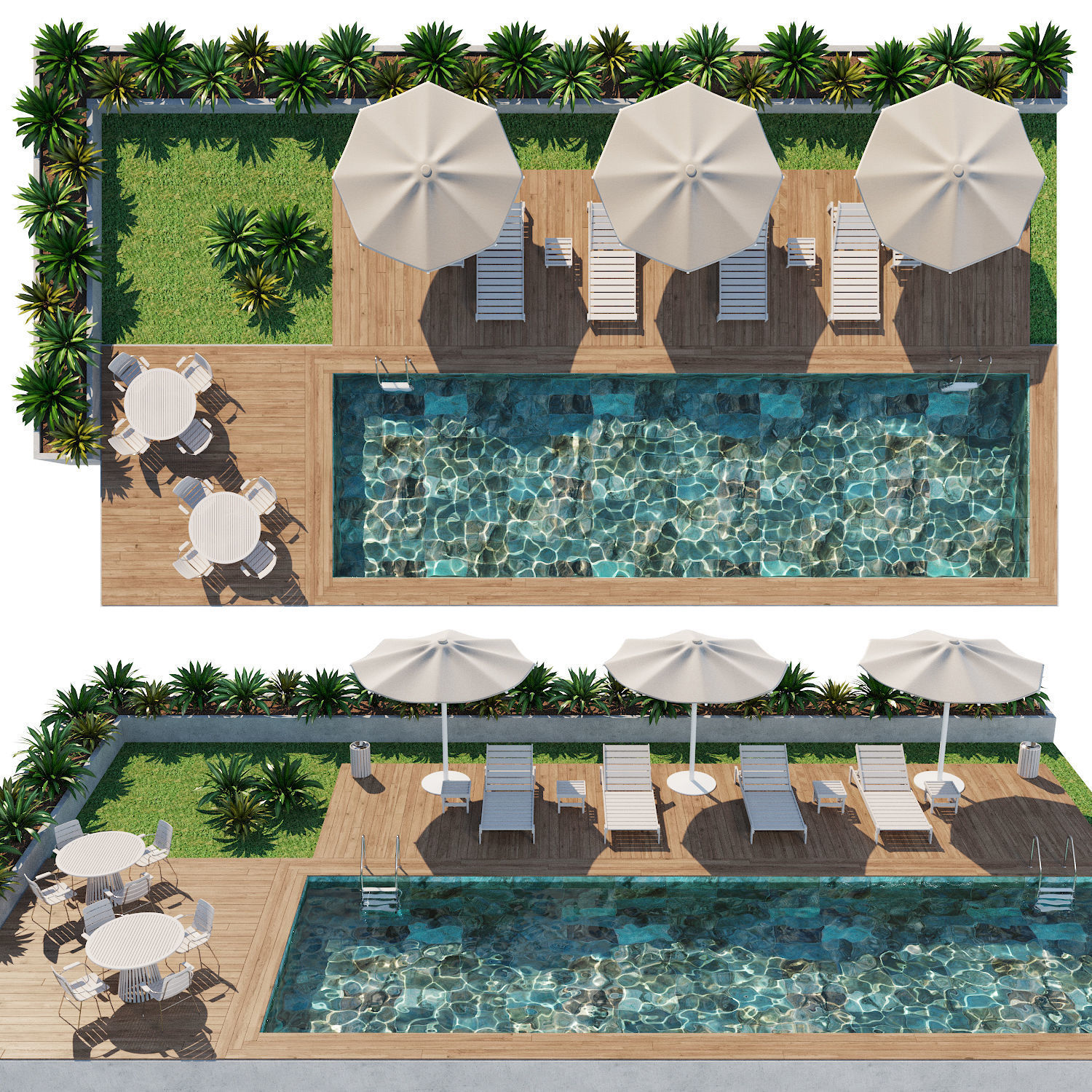 Swimming pool 3D model MAX OBJ FBX MAT