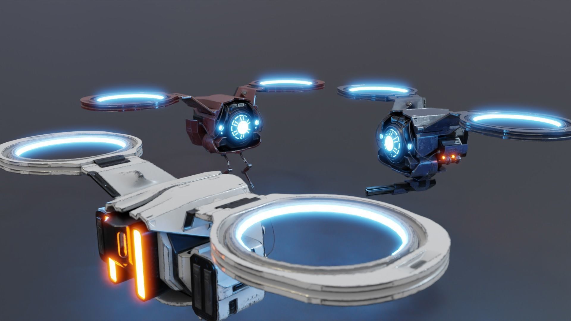 3D model Sci-Fi Drones VR / AR / low-poly | CGTrader