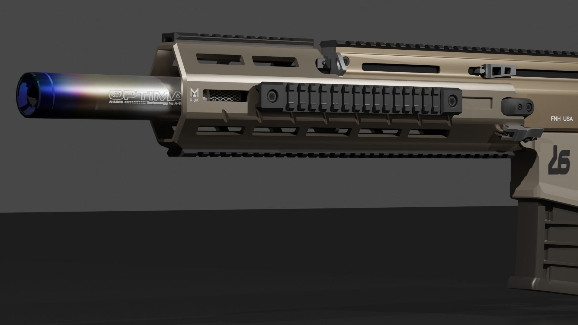 Custom FN SCAR-H Mk17 3D model | CGTrader