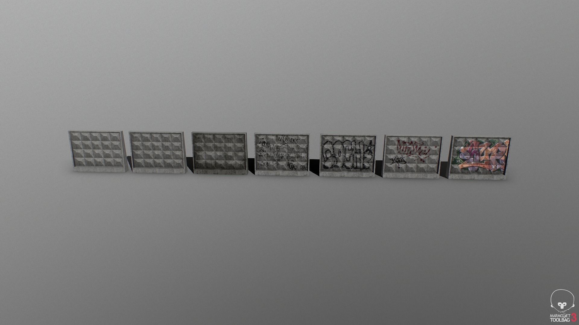 3D model Soviet Russian Concrete Fence Pack VR / AR / low-poly | CGTrader