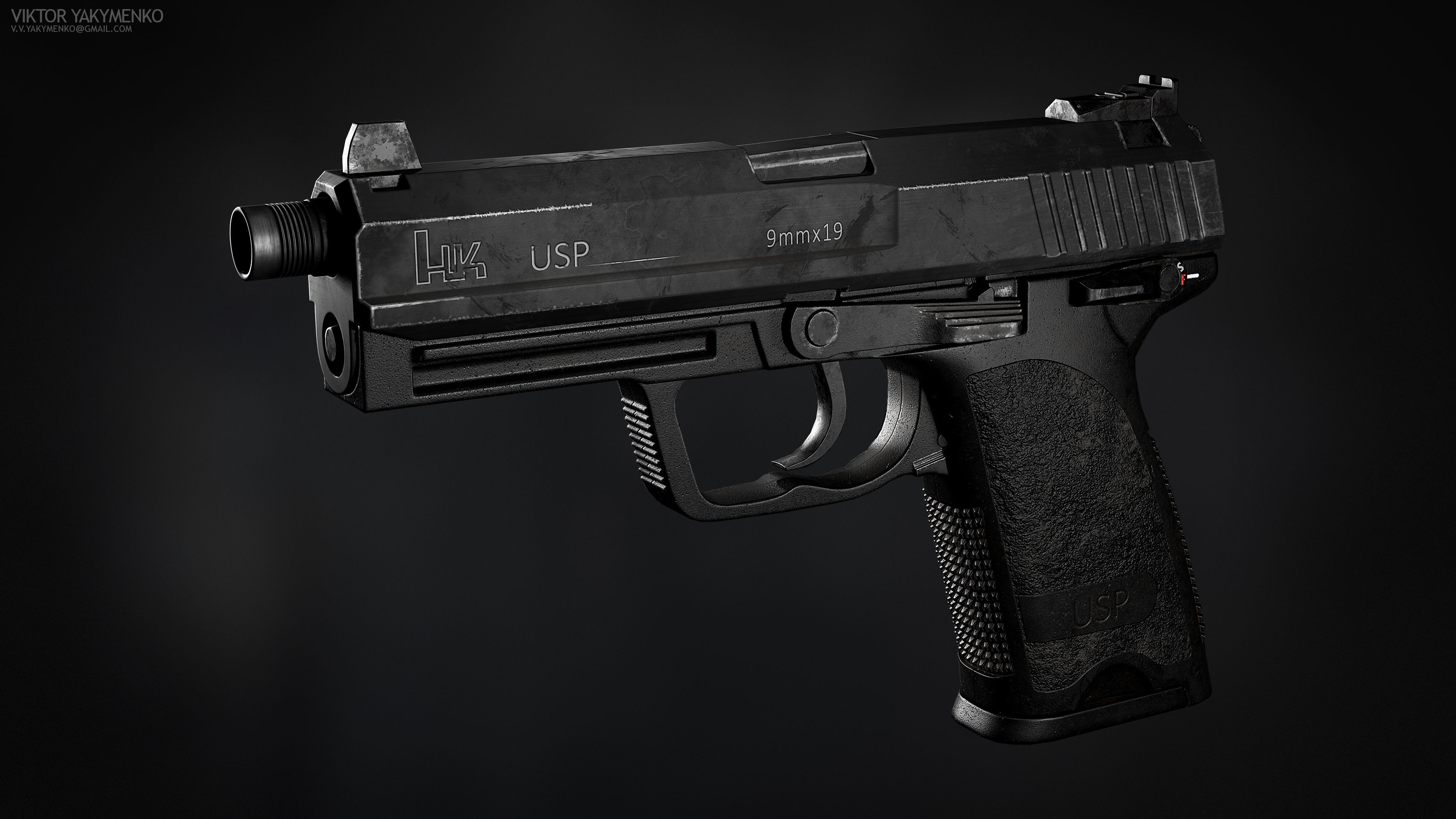 3D model Heckler and Koch USP SD VR / AR / low-poly | CGTrader
