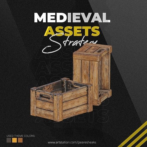 Texture PBR Wooden Box - Medieval Assets - Textures V1-V2 Dirt VR / AR ...