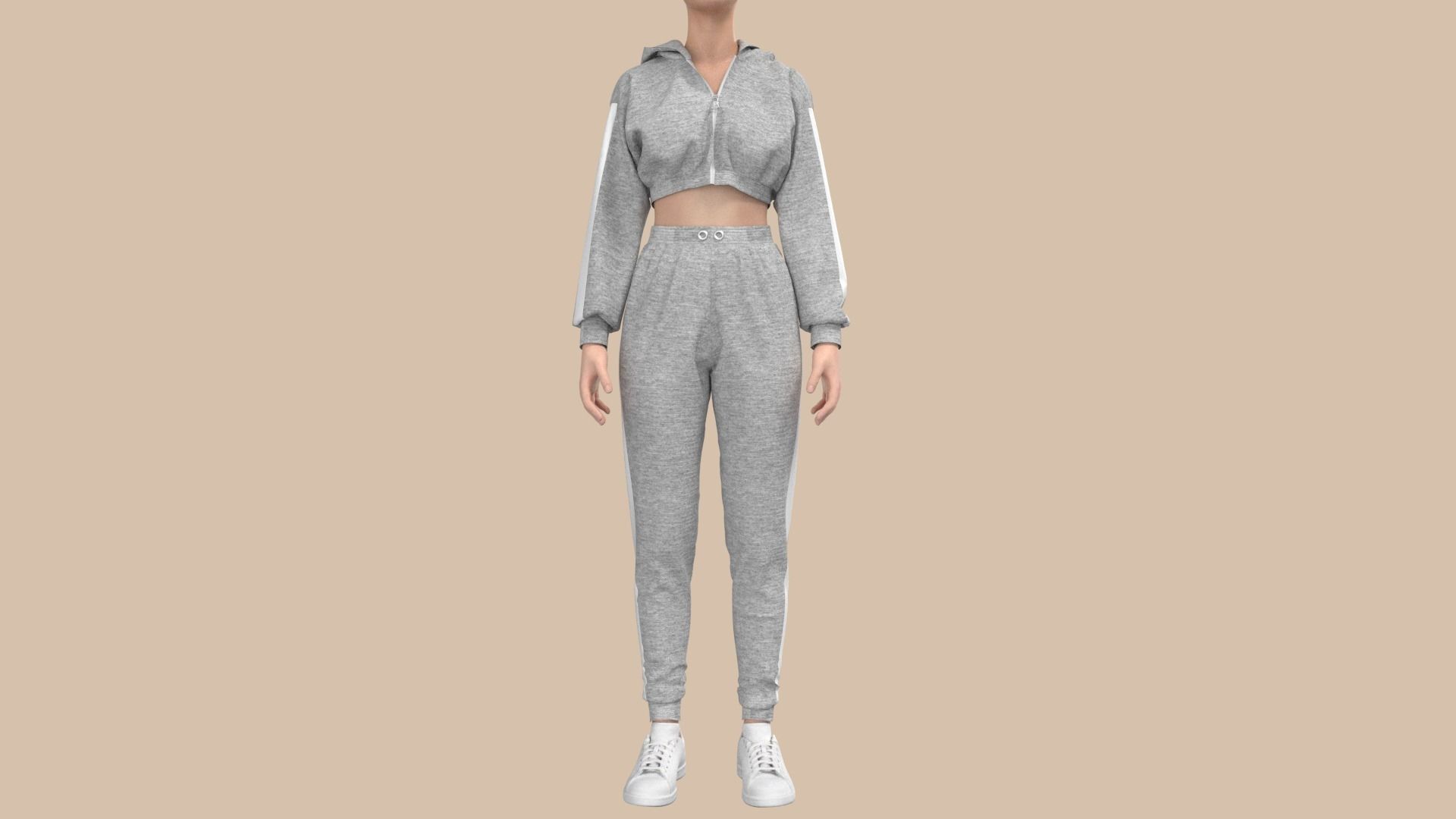 Female TrackSuit 3D model | CGTrader